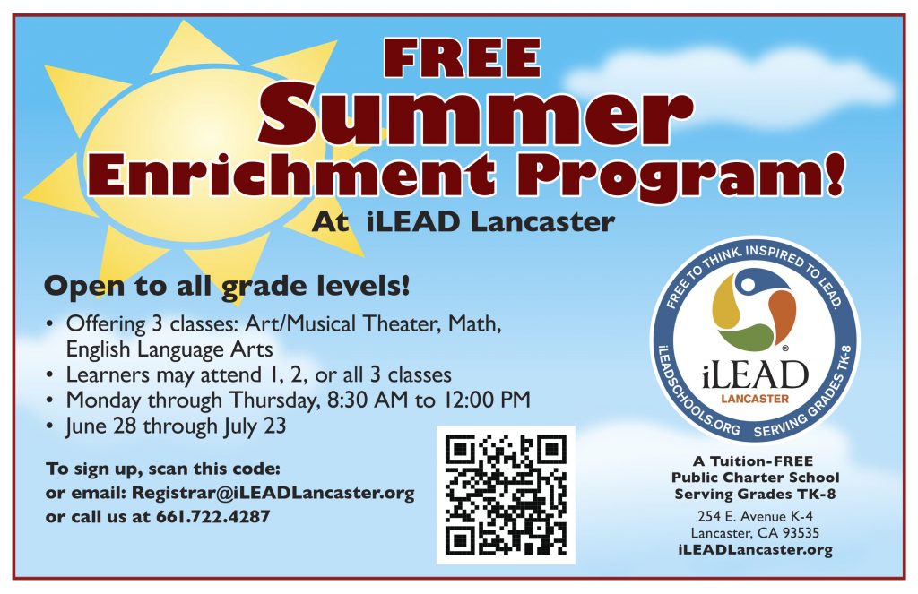 FREE Summer Enrichment Programs at iLEAD Lancaster - iLEAD Lancaster
