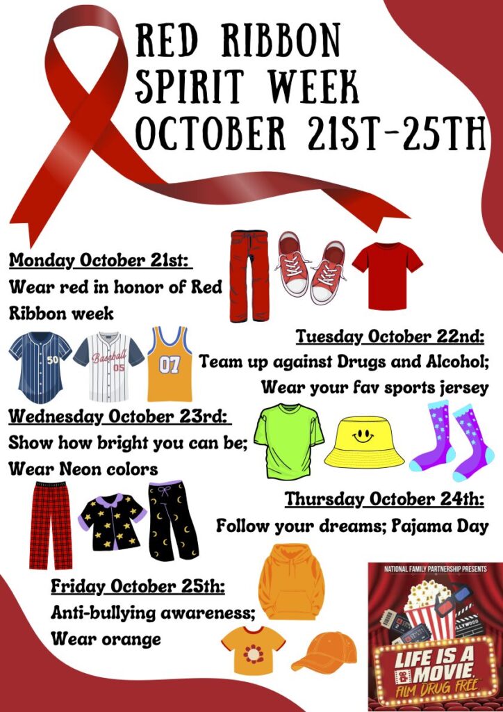 Red Ribbon Spirit Week: October 21-25 - iLEAD Lancaster