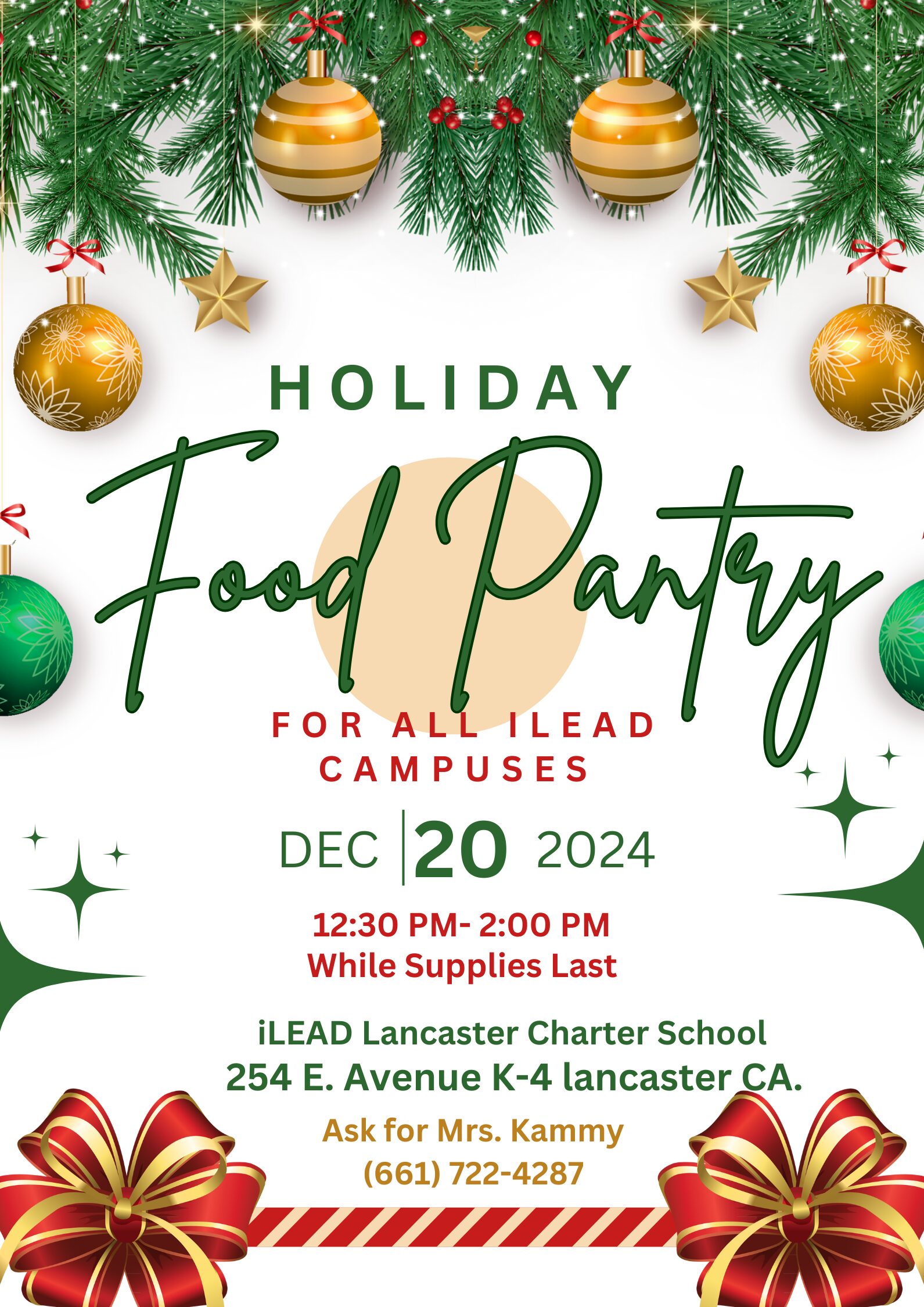 Holiday Food Pantry for Families & Staff at ALL iLEAD Schools - iLEAD ...