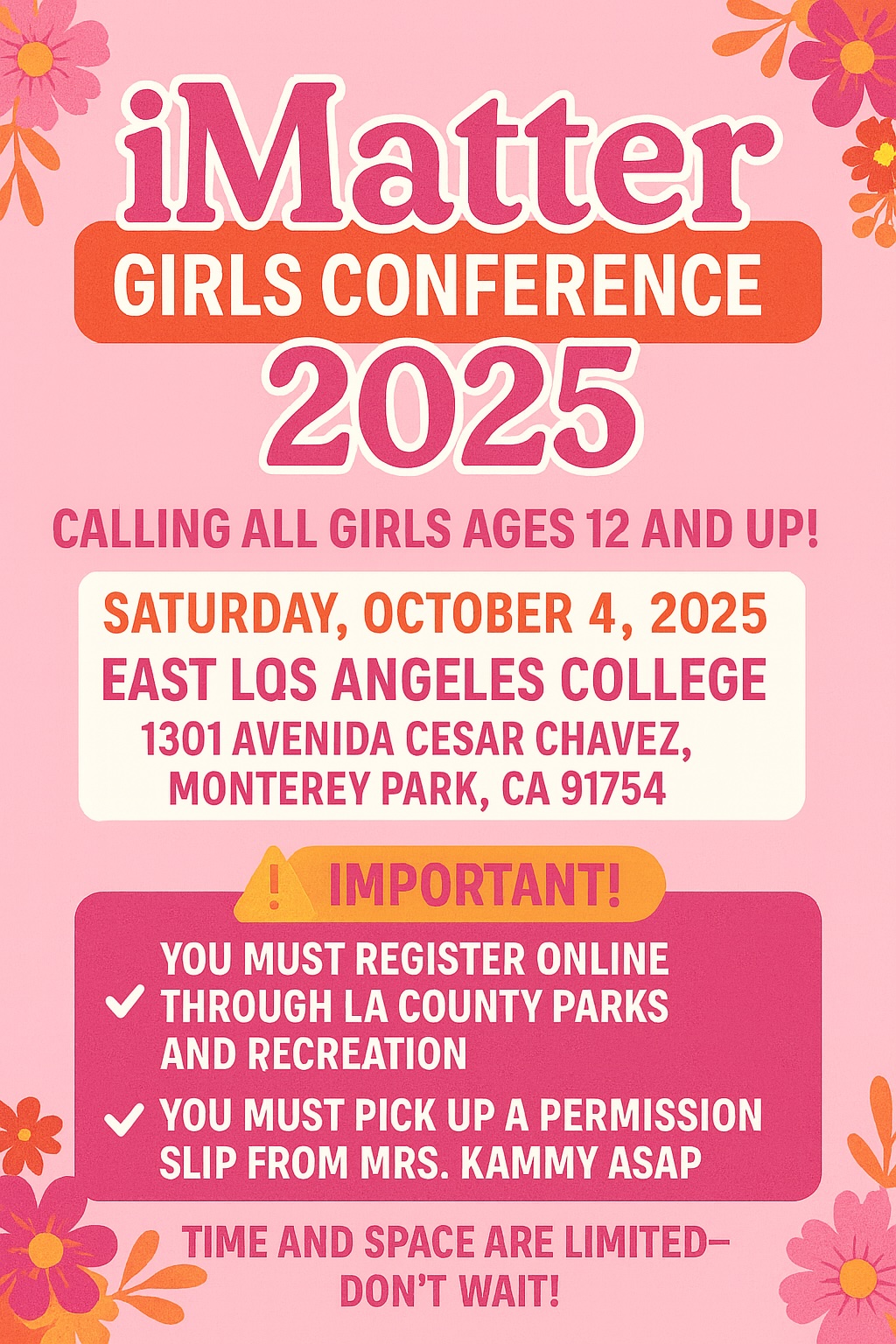 iMatter Girls Empowerment Conference 2025: October 4 - iLEAD Lancaster